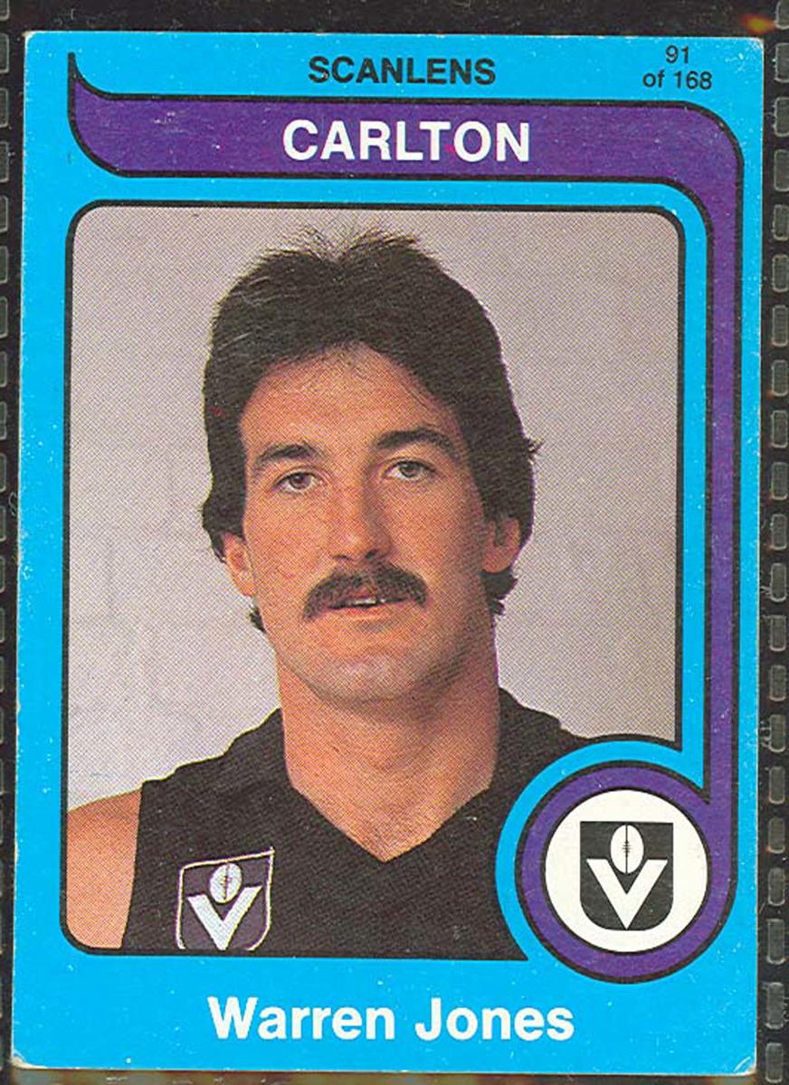 1980 Scanlens (Scanlens) Australian Football Warren Jones Trade Card ...