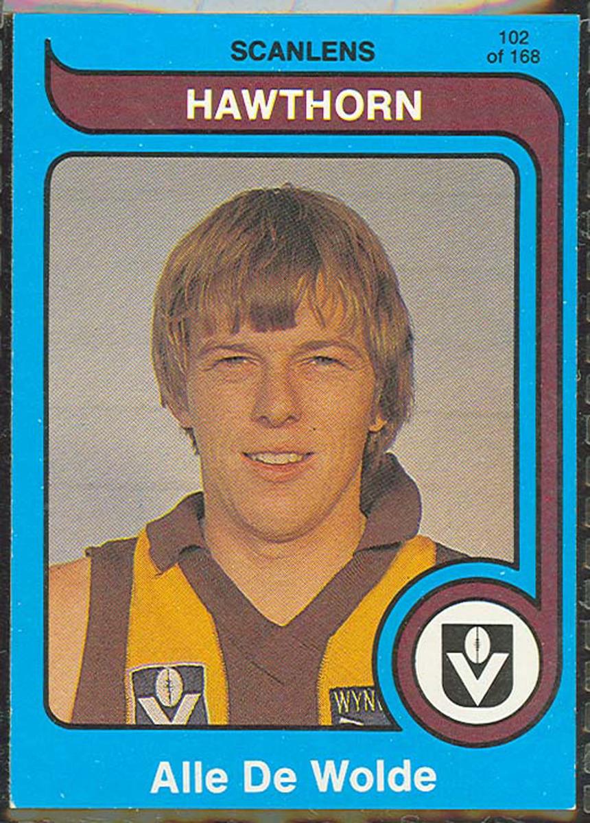 1980 Scanlens (Scanlens) Australian Football Alle De Wolde Trade Card ...