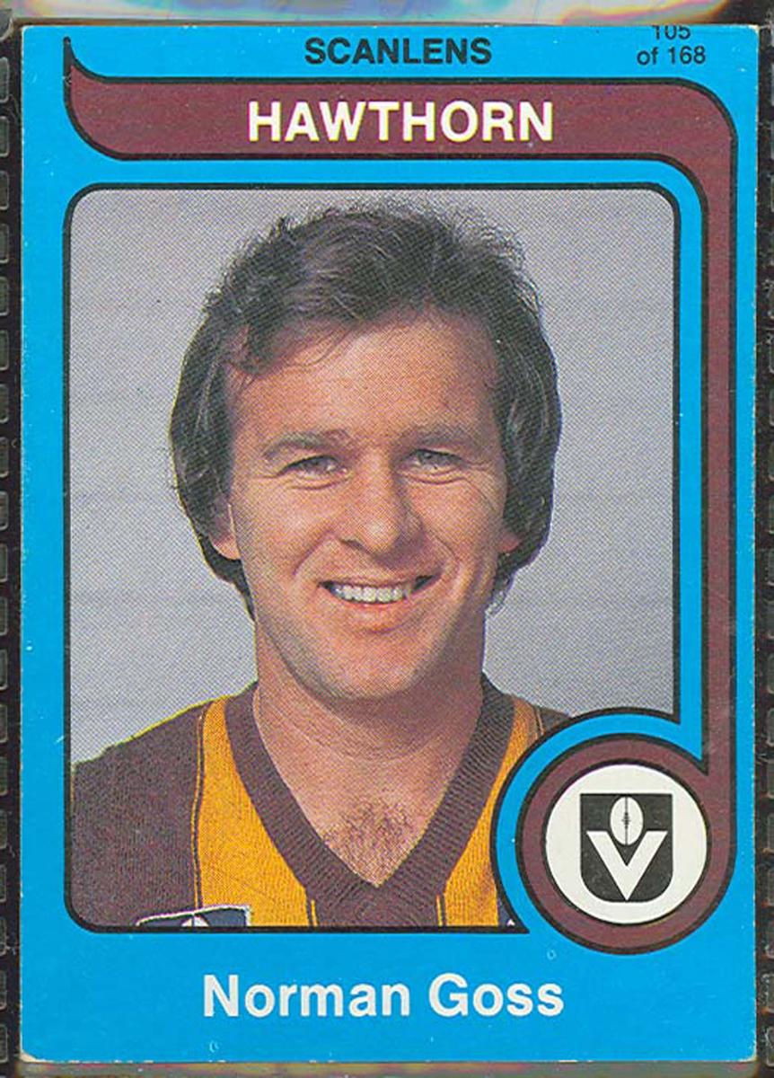 1980 Scanlens (Scanlens) Australian Football Norman Goss Trade Card ...