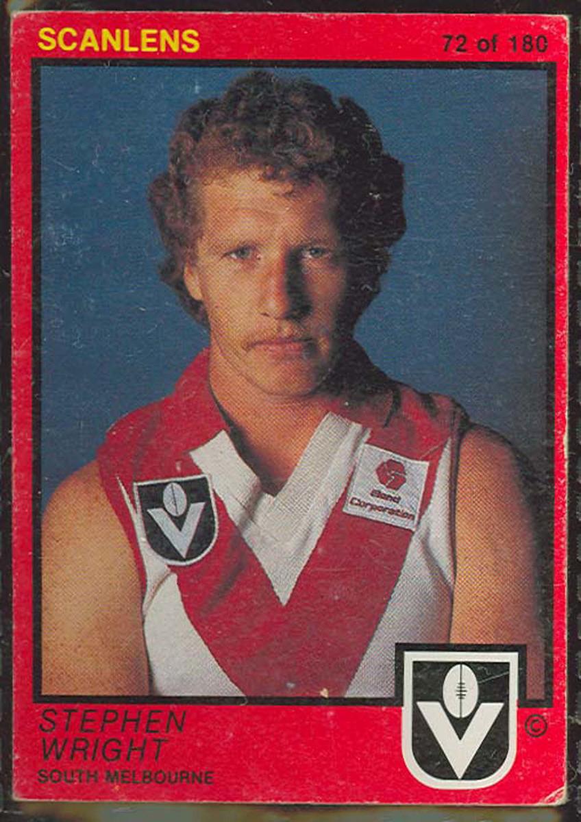 1982 Scanlens (Scanlens) Australian Football Stephen Wright Trade Card ...