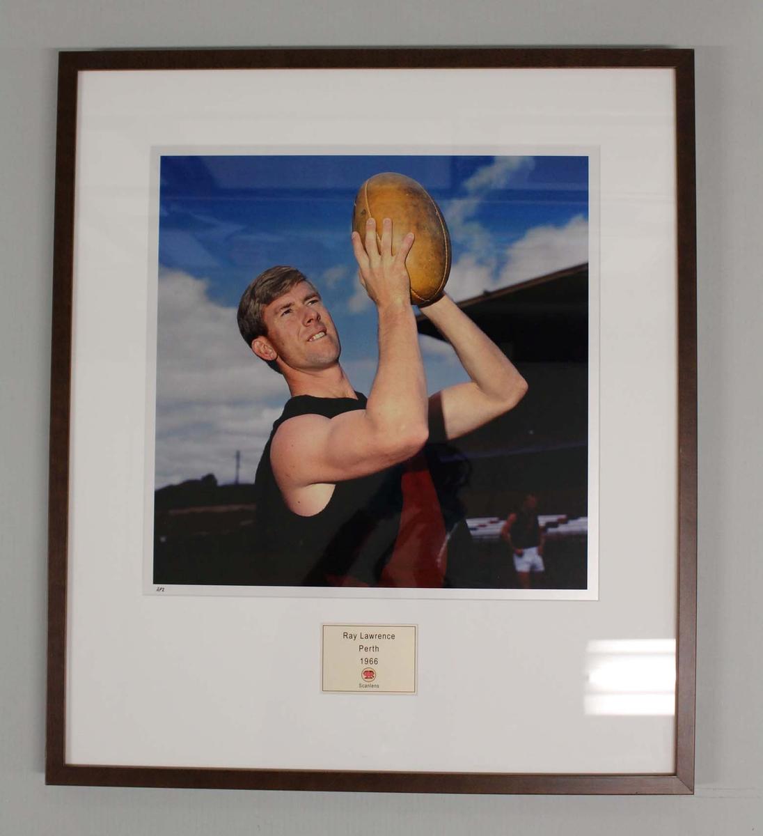 Framed reproduction photograph of Ray Lawrence, Perth F.C. from ...