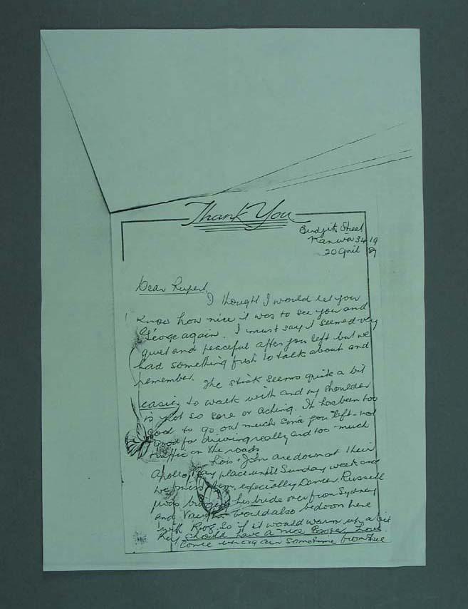 Photocopy of a single page letter written by Eric Gibaud to Rupert ...